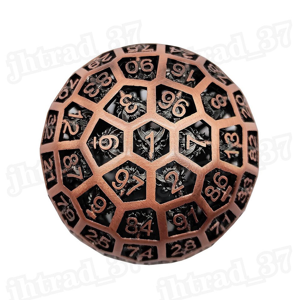 1 × D100 Polyhedral Metal DND Dice RPG Dungeons and Dragons MTG D&D ...