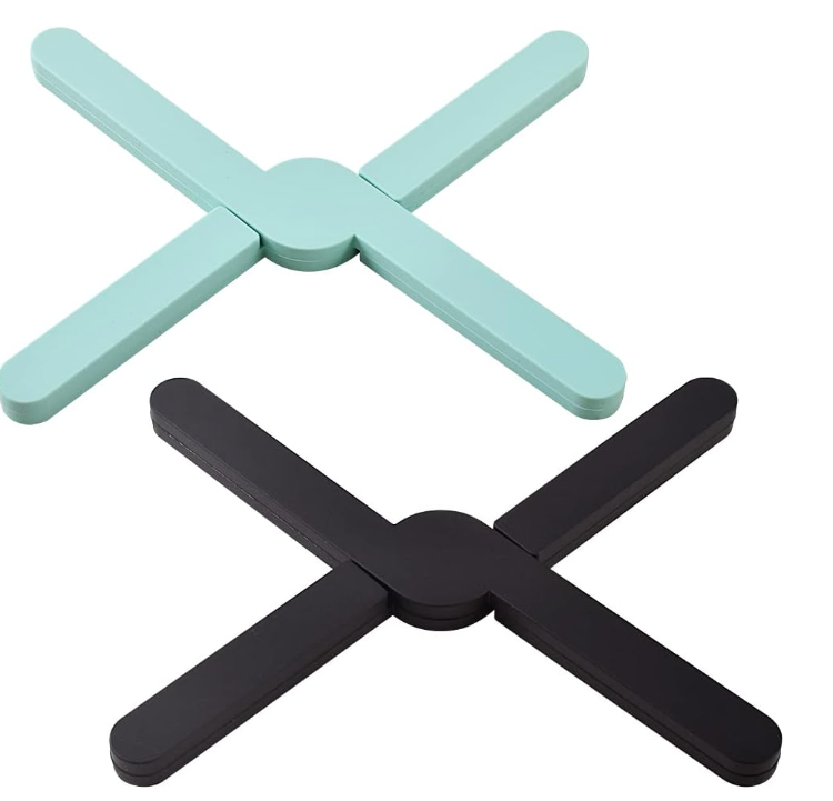 2 X Silicone Folding Trivets 2 Pack Non Slip Heat Resistant for Hot ...