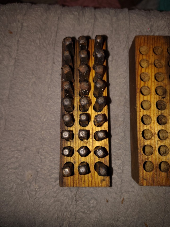 VINTAGE YOUNG BROS. BROTHERS GRUV GRIP LETTER AND NUMBER METAL STAMP ...