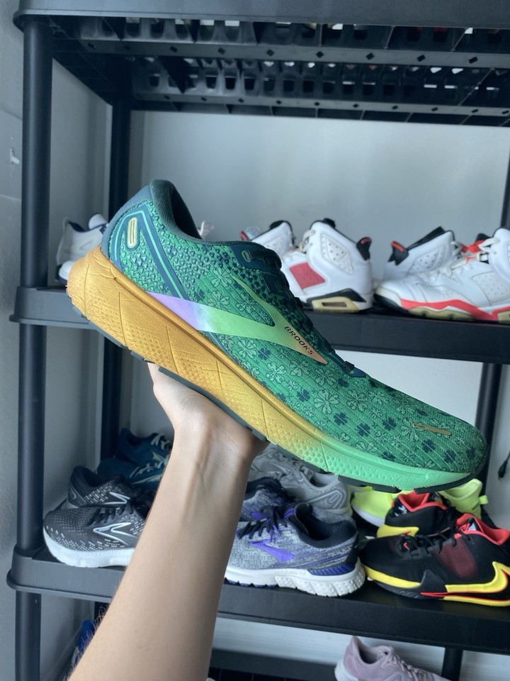 Brooks Ghost 14 Sneakers Men’s 13 Green Run Lucky Irish Shamrock St ...