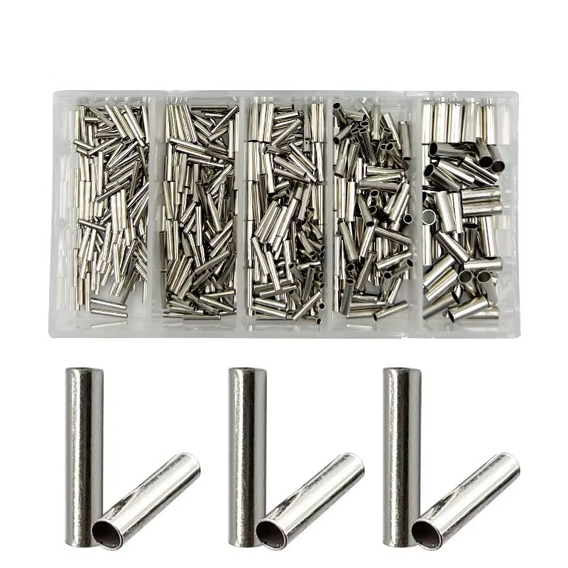 600PCS Fishing Line Fixing round Tube Single Copper Tube Set Locking ...