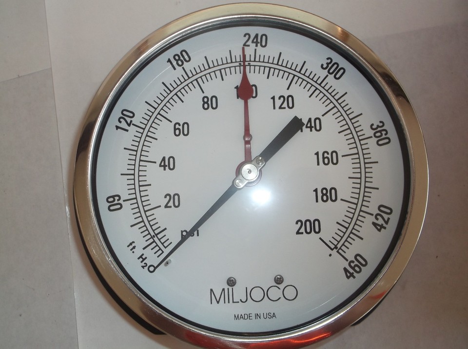 MILJOCO Pressure Gauge, Altitude Red Set Pointer Gauge Type, 0 to 200 ...