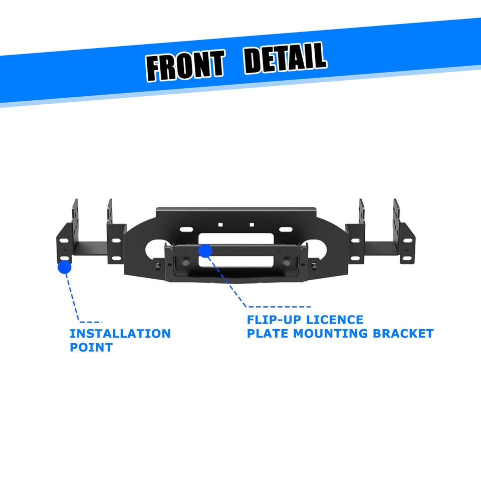 Front Bumper Hidden Winch Mount Plate For 2019-2024 Chevy Silverado ...