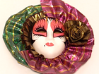 Porcelain Mask Wall Hanging French Clown Pierrot Doll Pink Purple Green ...