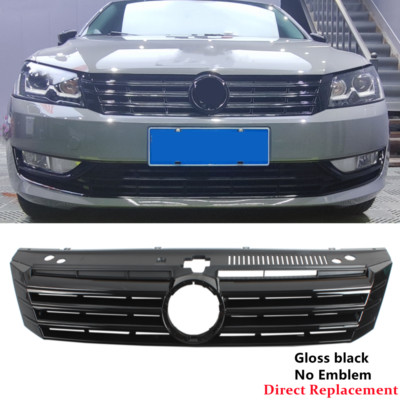 For 2012 2013 2014 2015 VW Passat Front Bumper Upper Grille Glossy ...