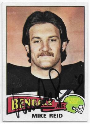 MIKE REID Autographed Signed 1975 Topps Football card #430 Cincinnati ...