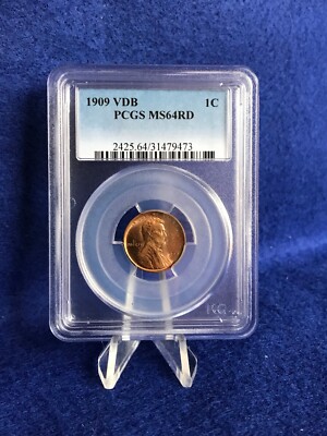 1909 VDB LINCOLN CENT 1c WHEAT PENNY *PCGS MS 64 RD RED CHOICE ...