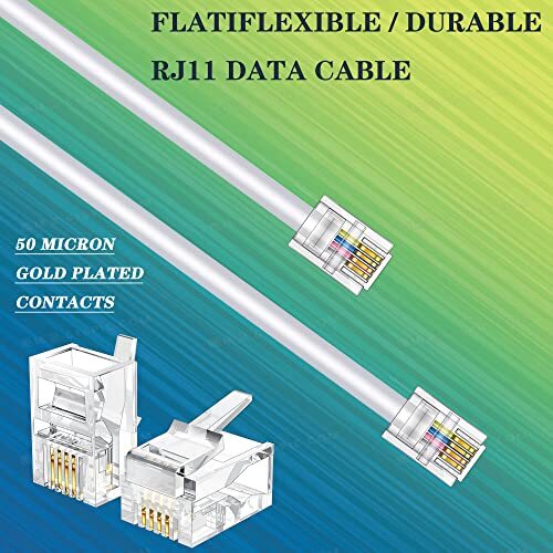 3Pack Phone Telephone Extension Cord 6.6FT Cable Line with Standard ...