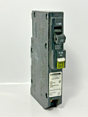 Square D QO120CAFI Ground Fault Circuit Breaker 20 Amp Single Pole ...
