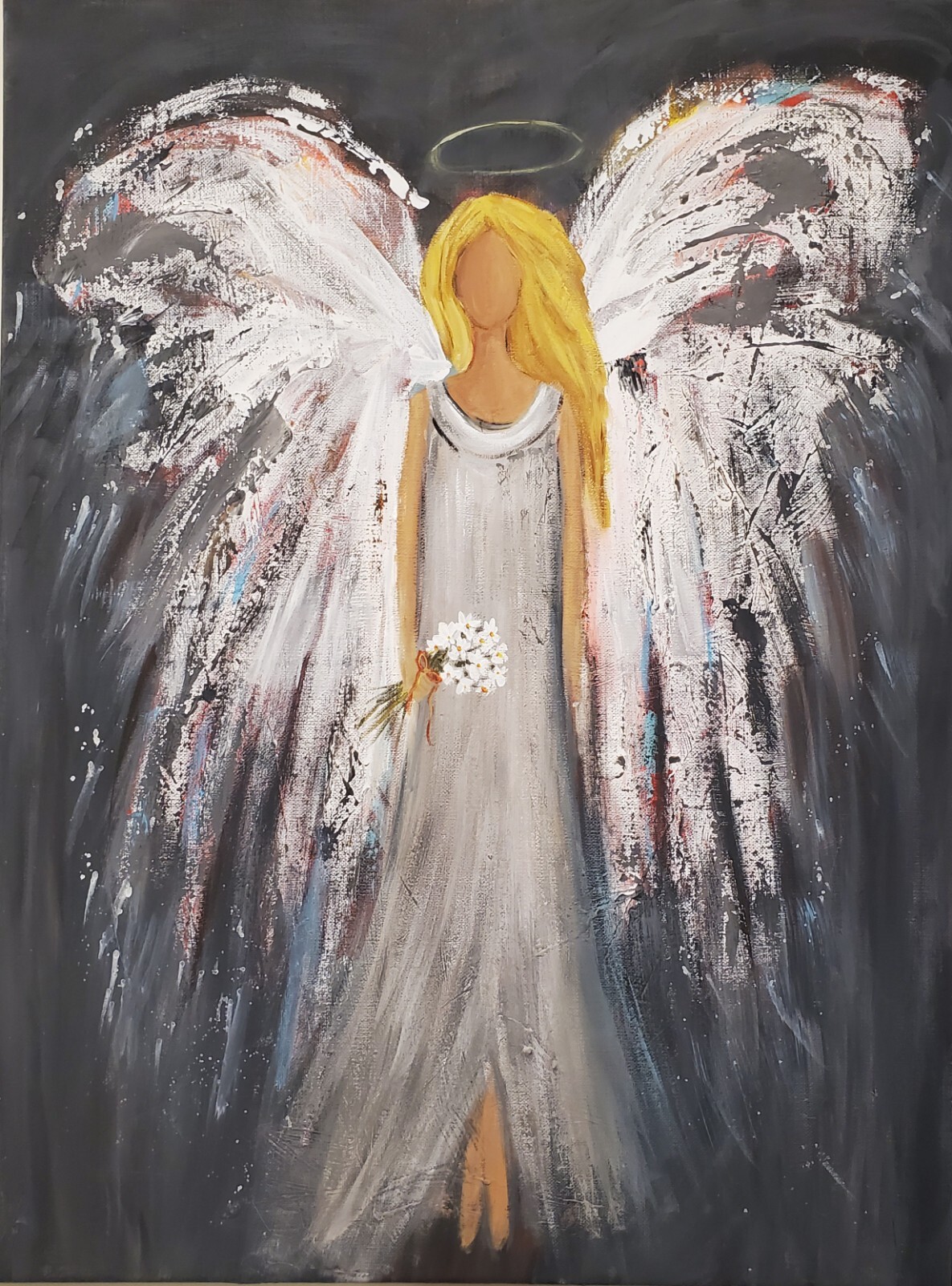 Angel Soul art abstract wings dress original painting spiritual 18x24 ...