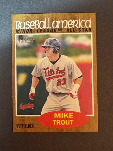 2011 Topps Heritage Minors 239 Mike Trout Rookie SP Baseball America ...