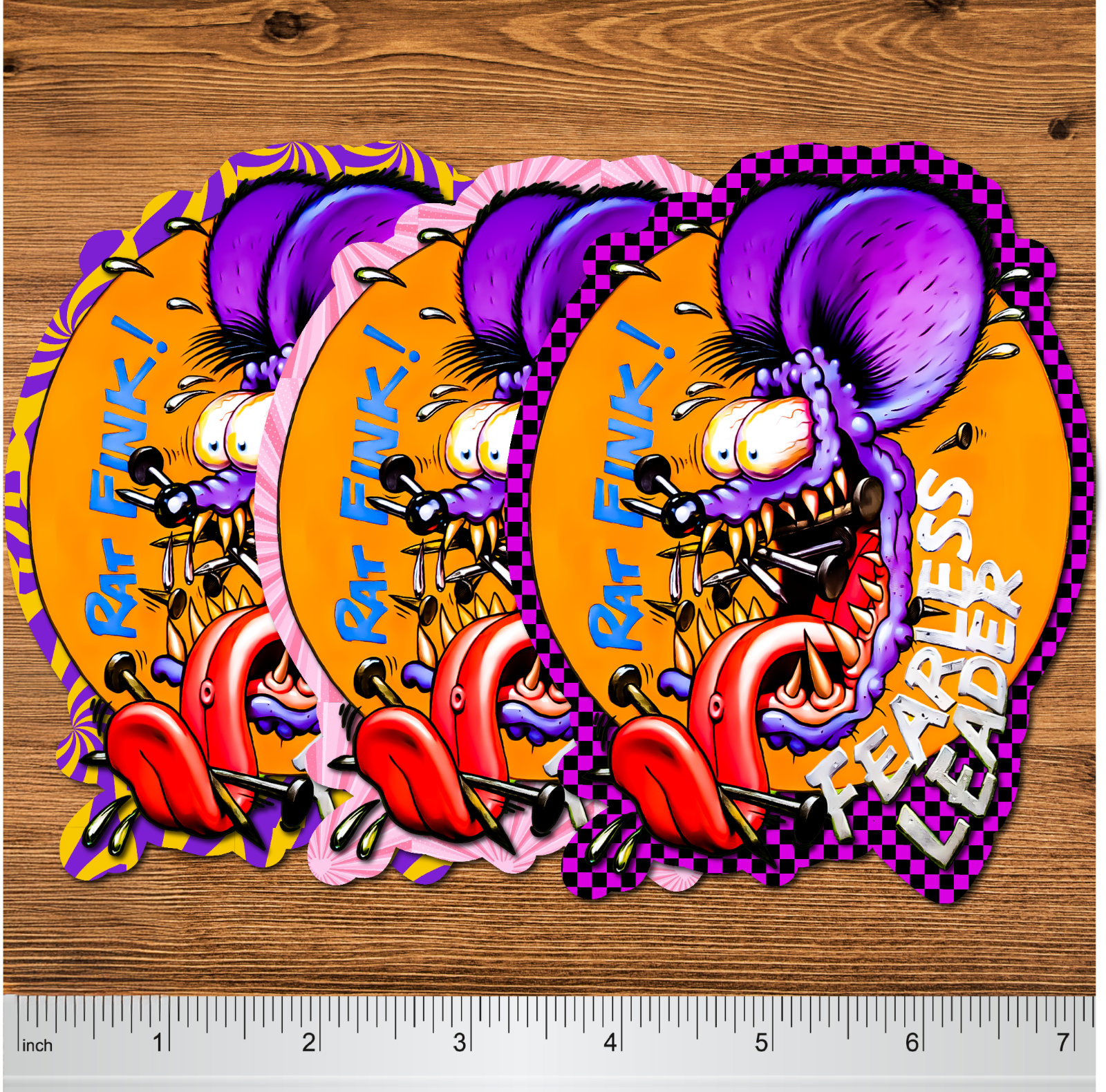 Rat Fink Ed Roth Fearless Leader Waterproof Sticker 3-Pack 5" Vinyl ...