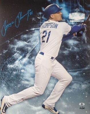 Signed 16x20 TRAYCE THOMPSON Los Angeles Dodgers Autographed photo ...