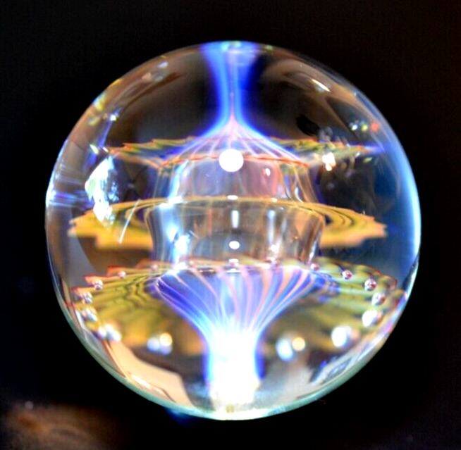 RYAN WHITMORE GLASS MARBLE/1.605"-TRIPLE SPINNING DERVISH-DELICATE ...