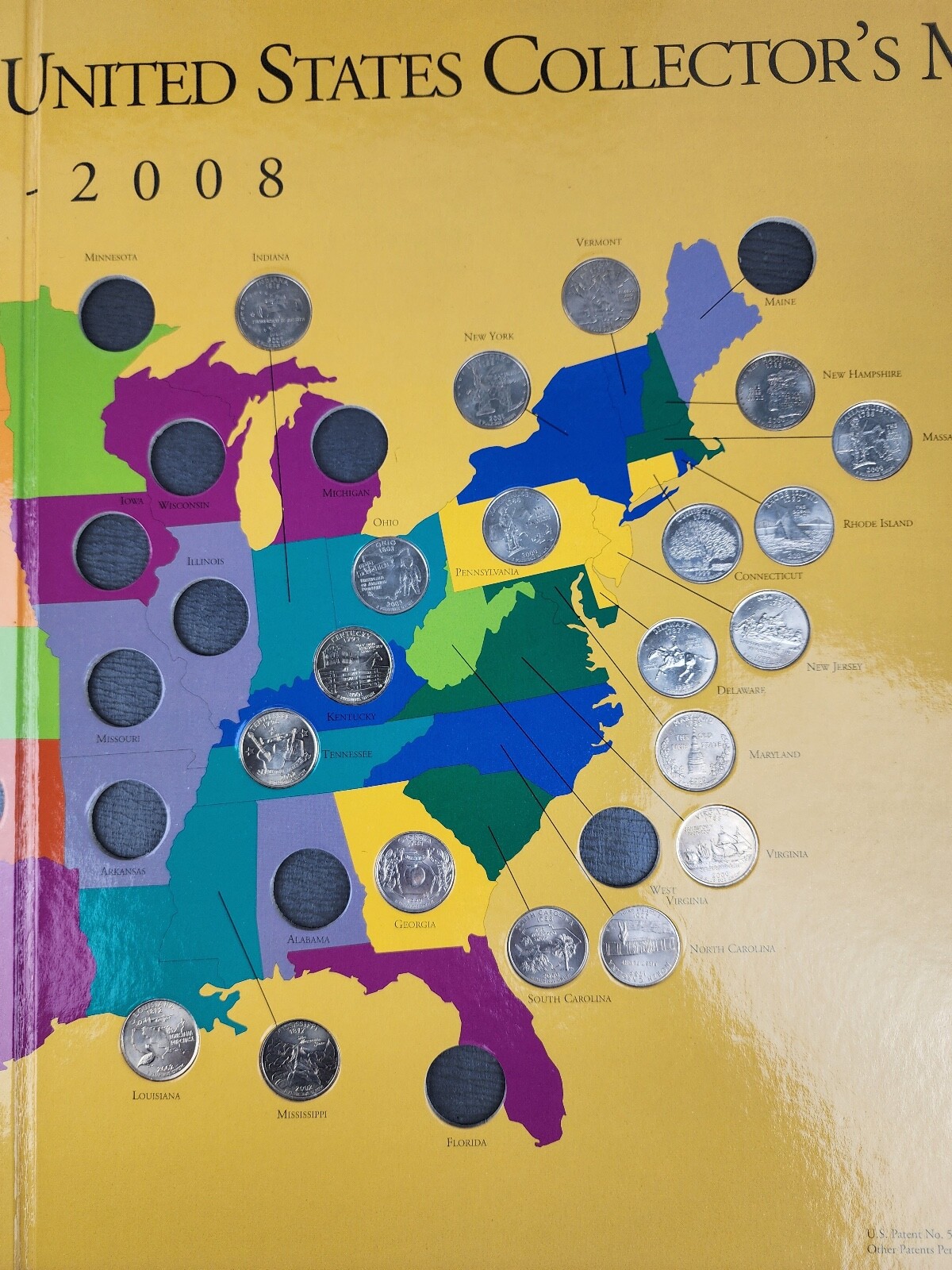 First State Quarters Collectors Map 1999-2008 w/ 20 State Quarters ...