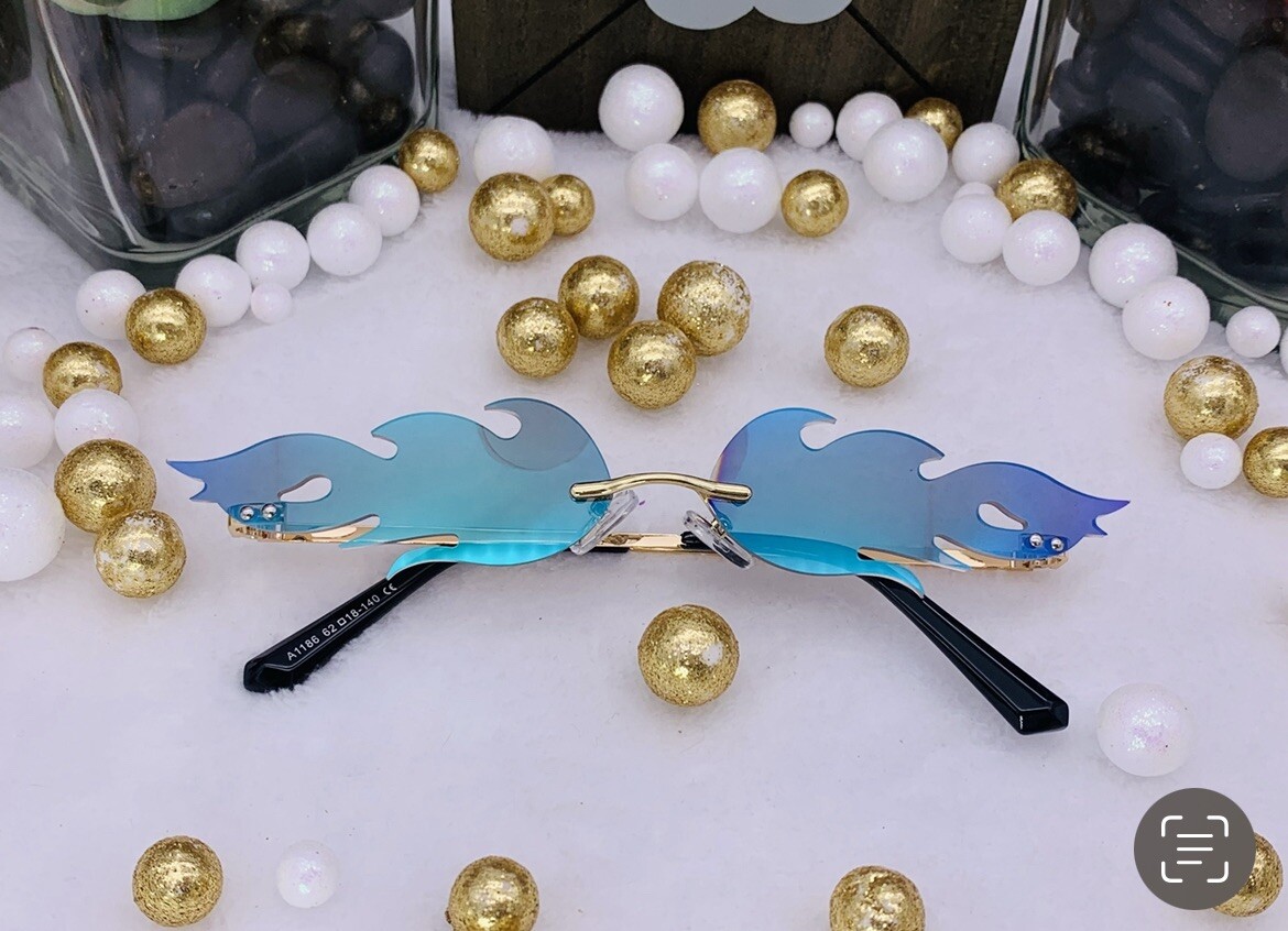 Frameless Holographic Sunglasses: Fire flames | eBay