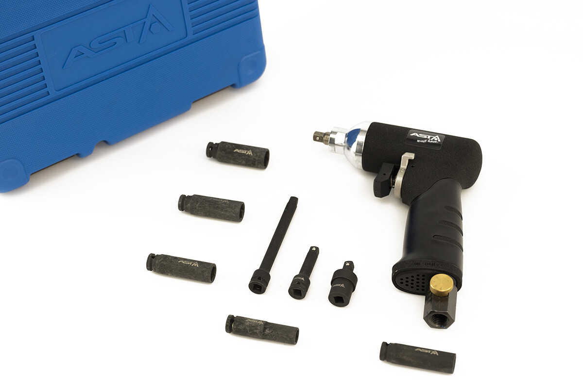 ASTA 9pc Pneumatic Impact Glow Plug Removal Tool Set Air Gun Sockets 8 ...