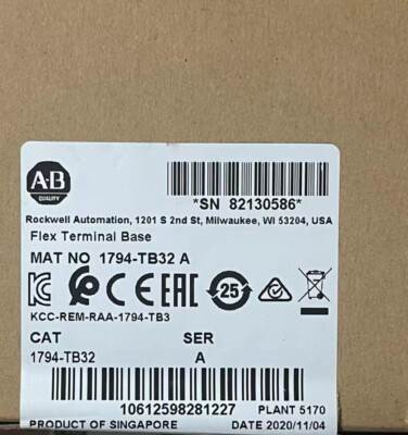 Allen-Bradley 1794-TB32 SER A Flex I/O Terminal Block Base Factory ...