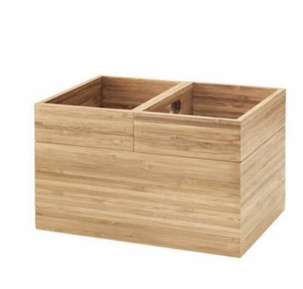 3-piece IKEA Dragan Bamboo Bathroom Stackable Storage-box Set for sale ...