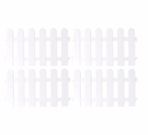 4pcs Garden Picket Fence Vinyl Edging Fence 50cm x 29cm Easy to Clip ...