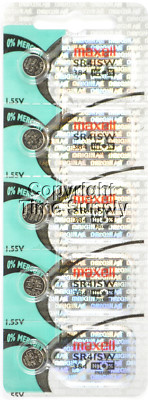 Maxell 384 SR41SW SR41 V384 D384 247 Watch Battery 0% MERCURY(5 PC ...