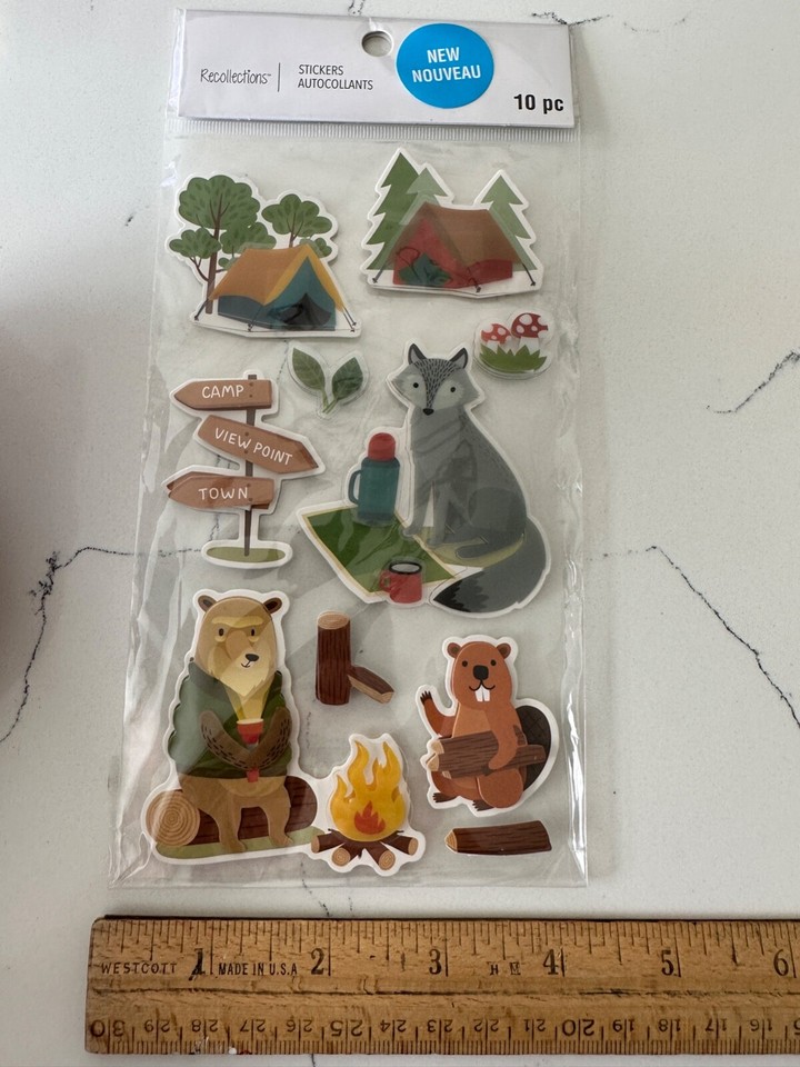 Recollections 3-D Camp Grounds Tents Fox Bear Squirrel Fire Wood Signs ...