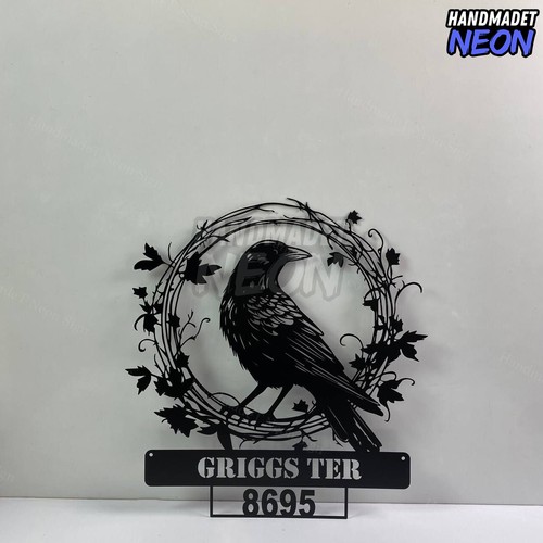 Personalized Crow Metal House Address Signs With Lights | eBay