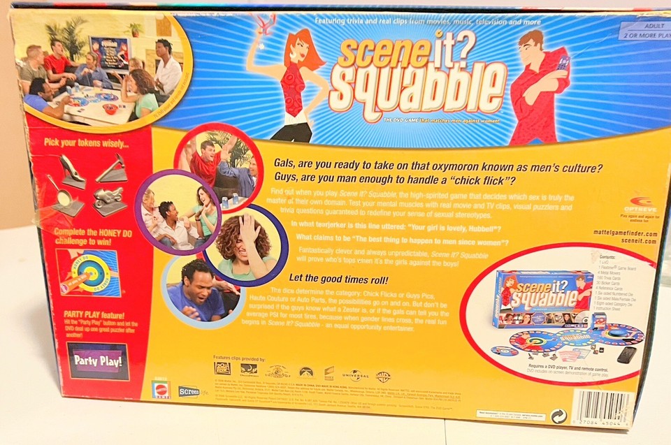 Scene it Squabble DVD Board Game Chick Flicks vs Guy Picks Men against ...