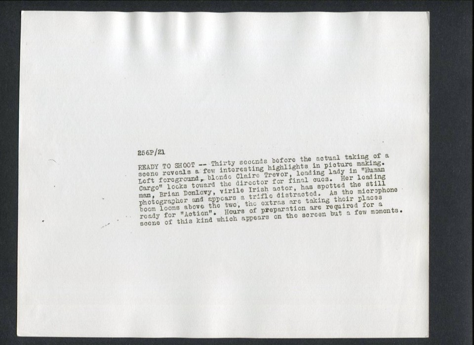 CLAIRE TREVOR + BRIAN DONLEVY ON SET WITH CREW - 1936 VINTAGE PHOTO | eBay