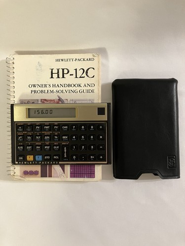 Vintage HP 12c Financial Calculator Case & Handbook & problem solving ...