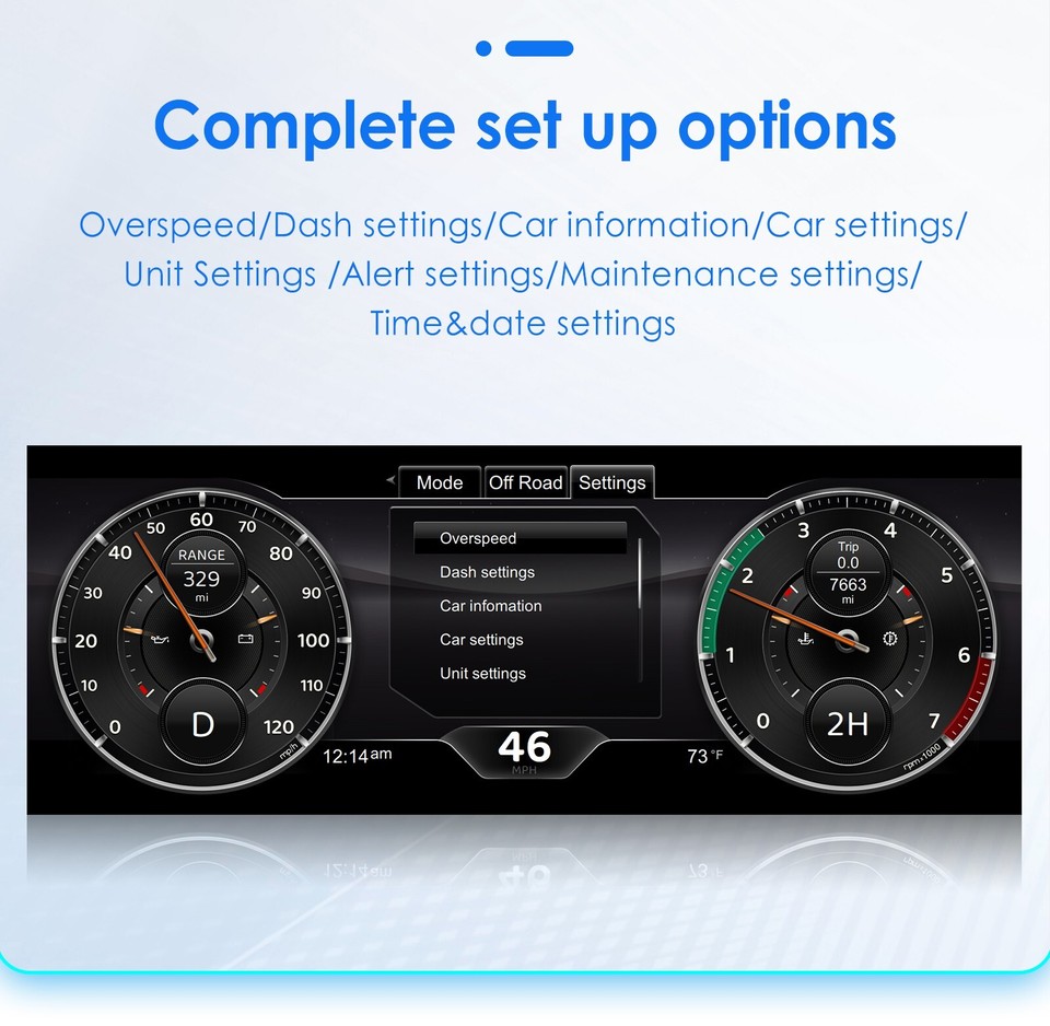 For Jeep Wrangler 2011-2018 12.3 inch Digital LCD Instrument Cluster ...