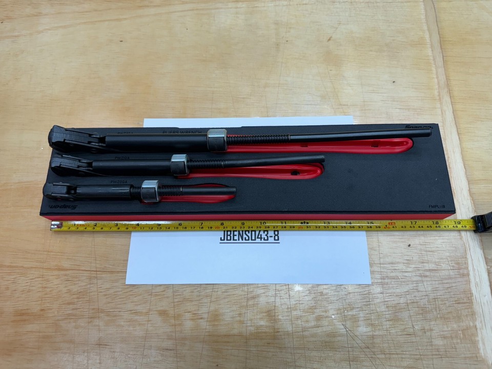 Snap-on Tools Red 3pc Quick Adjust Plier Wrench Foam Set PWZ300FR ...
