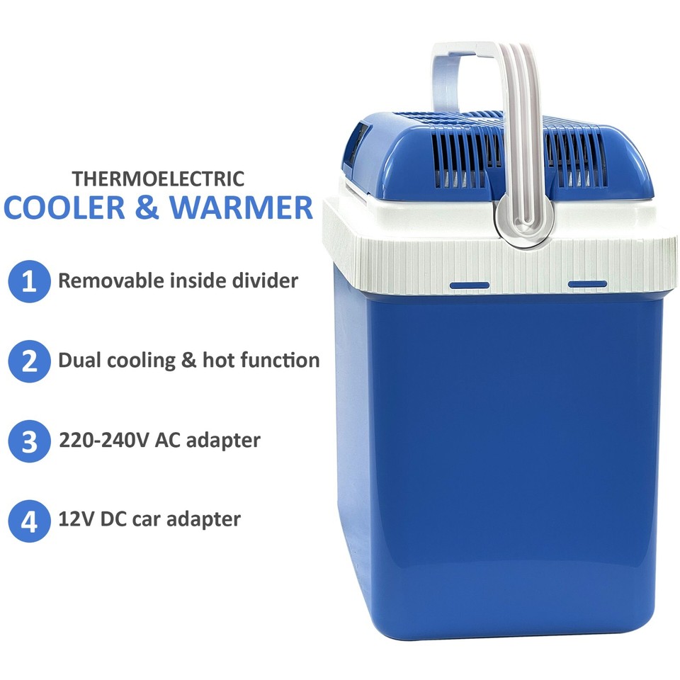 12V AC/DC 24L Portable Car Picnic Camping Travel Warmer & Cooler Box ...