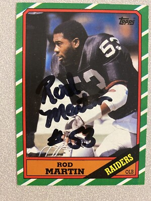 Rod Martin Signed OAKLAND RAIDERS Card 1986 Topps | eBay