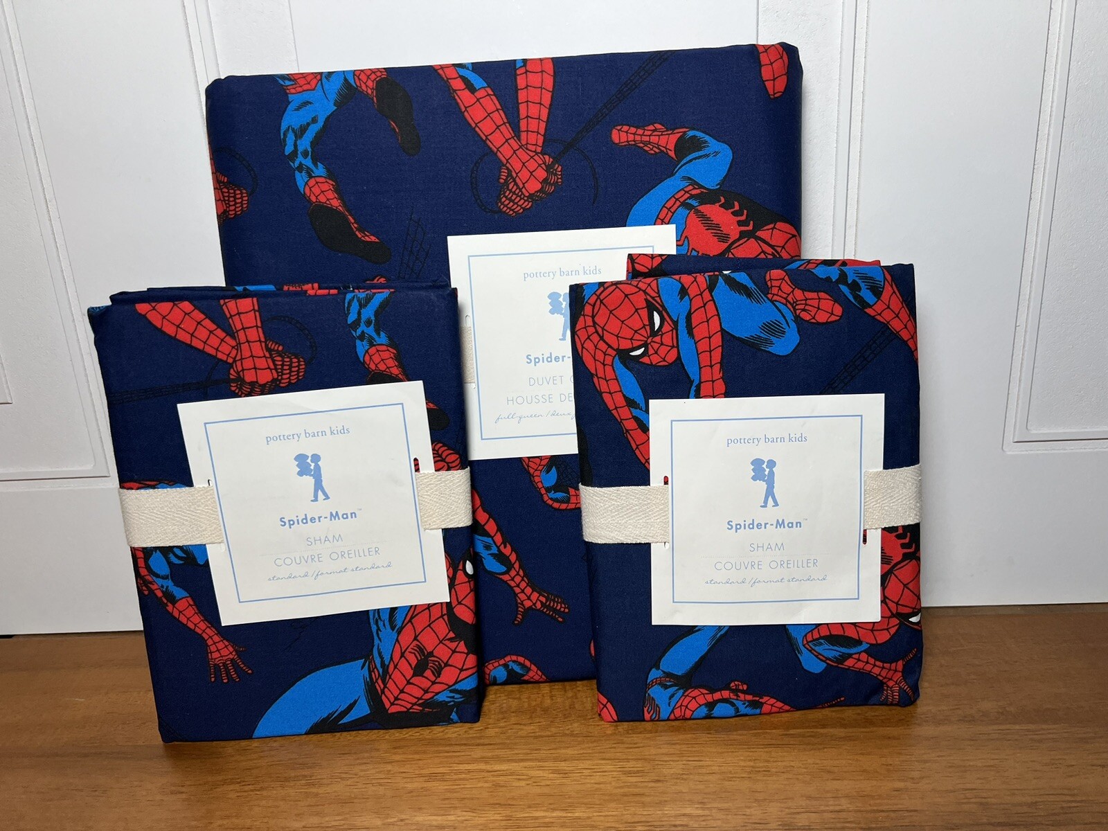 Pottery Barn Kids MARVEL Spiderman Full Duvet & Set Of 2 Standard Shams ...