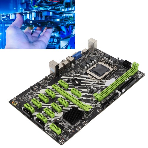 Mining Mainboard Gigabit LAN 2 Channel DDR4 3 SATA3.0 VGA Interface ...