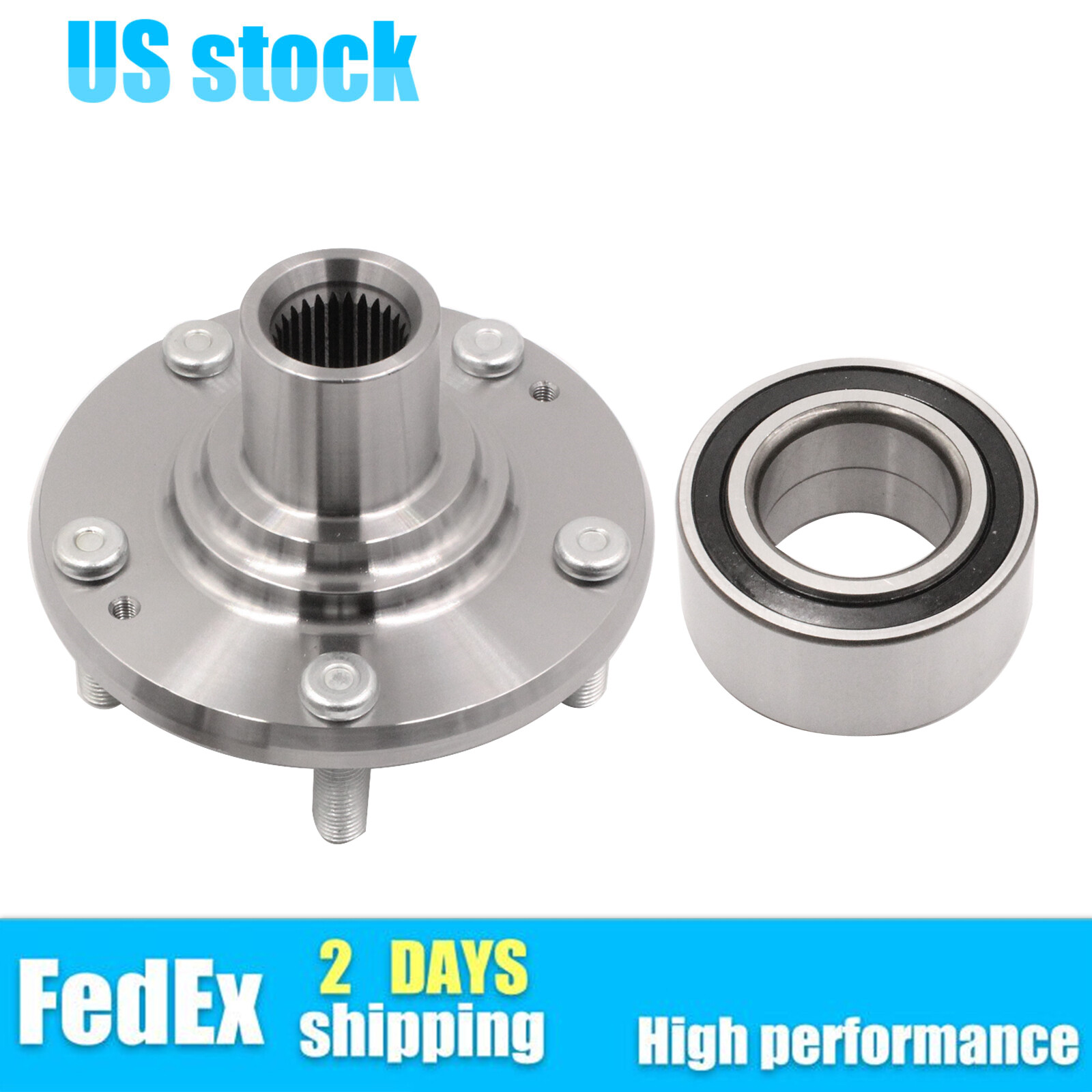 New Front Wheel Hub & Bearing Set For Hyundai Elantra Kia Forte Koup ...