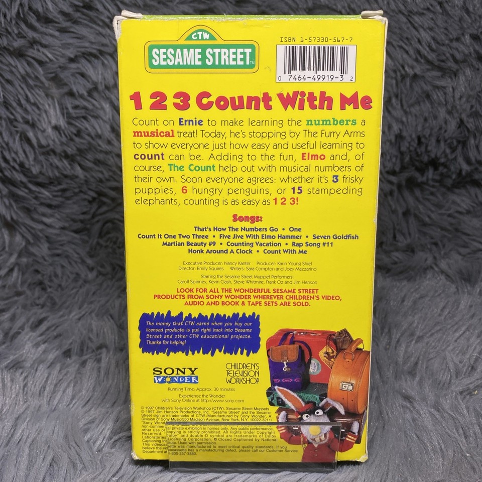 123 Count With Me VHS 1997 Tape VCR Video Tape Movie Sesame Street ...