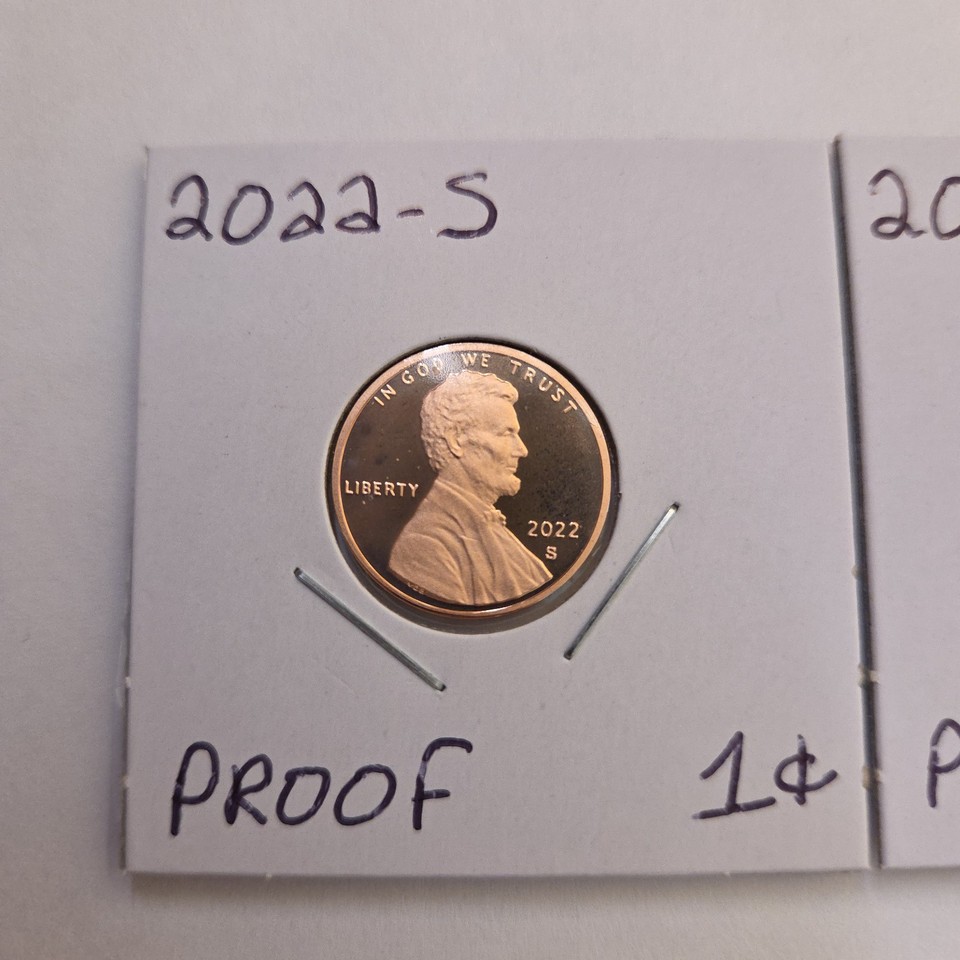 2022-S Proof Lincoln Shield Cent & 2023-S Proof Lincoln Shield Cent ...