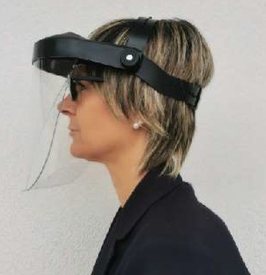 Protective face shield with folding screen and closing adjustment | eBay