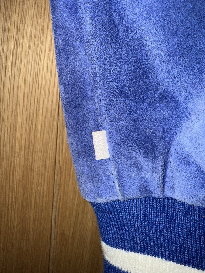 Levi’s La Dodgers Baseball Flight Bomber Jacket Leather Blue Size Small ...