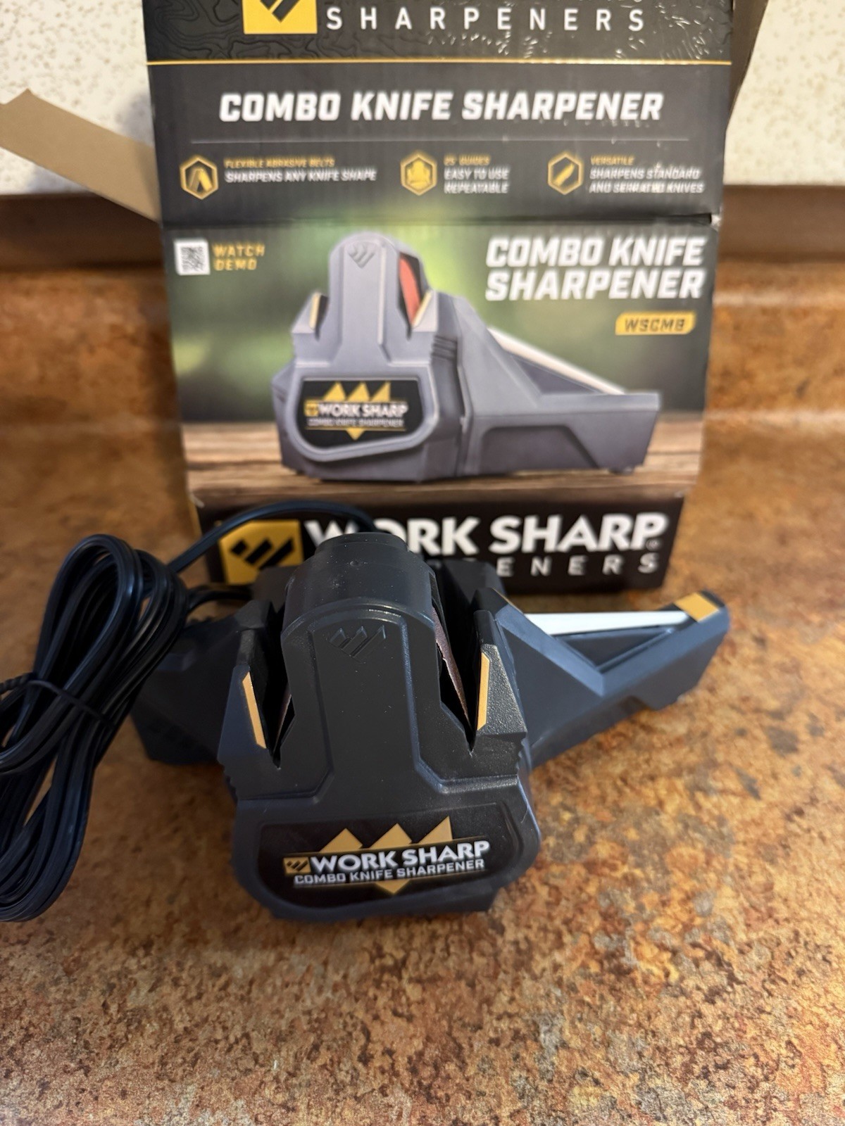 Work Sharp WSCMB Combo Knife Sharpener Standard & Serrated Edges | eBay