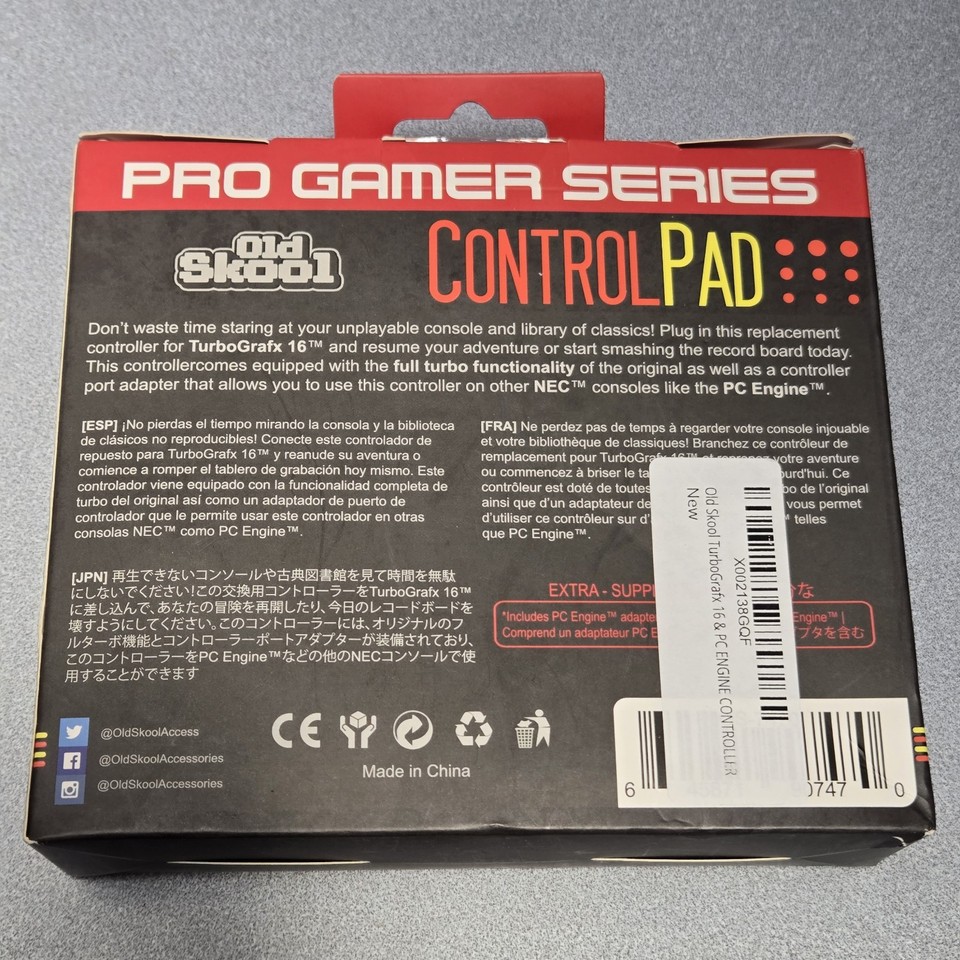 Old Skool PGS Pro Gamer Series TurboGrafx 16 / PC Engine Controller ...
