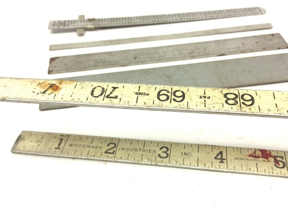 Mixed Vintage Lot Used Machinists Kasta Folding Ruler Brown Sharpe ...