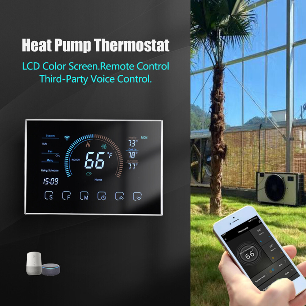 WiFi Smart Programmable Thermostat For Heat Pump APP/Touch/Voice ...