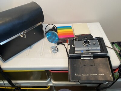 Polaroid Land Camera AUTOMATIC 100 with Case, Manuals, Filters And ...
