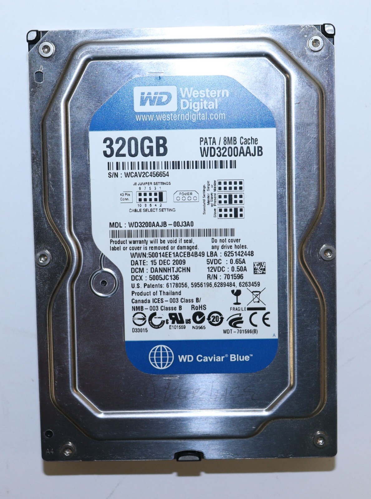 Western Digital 320GB WD3200AAJB0-00J3A0 5400RPM PATA/IDE Hard Drive ...
