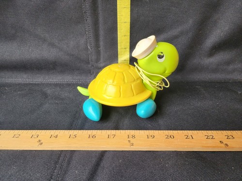 Vintage Fisher Price Mini Timmy Turtle Walk Along Pull Toy Works ...