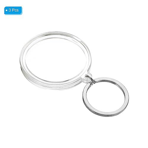 Plastic Coin Holder Keychain, 3 Pack Round Coin Case with Key Ring ...