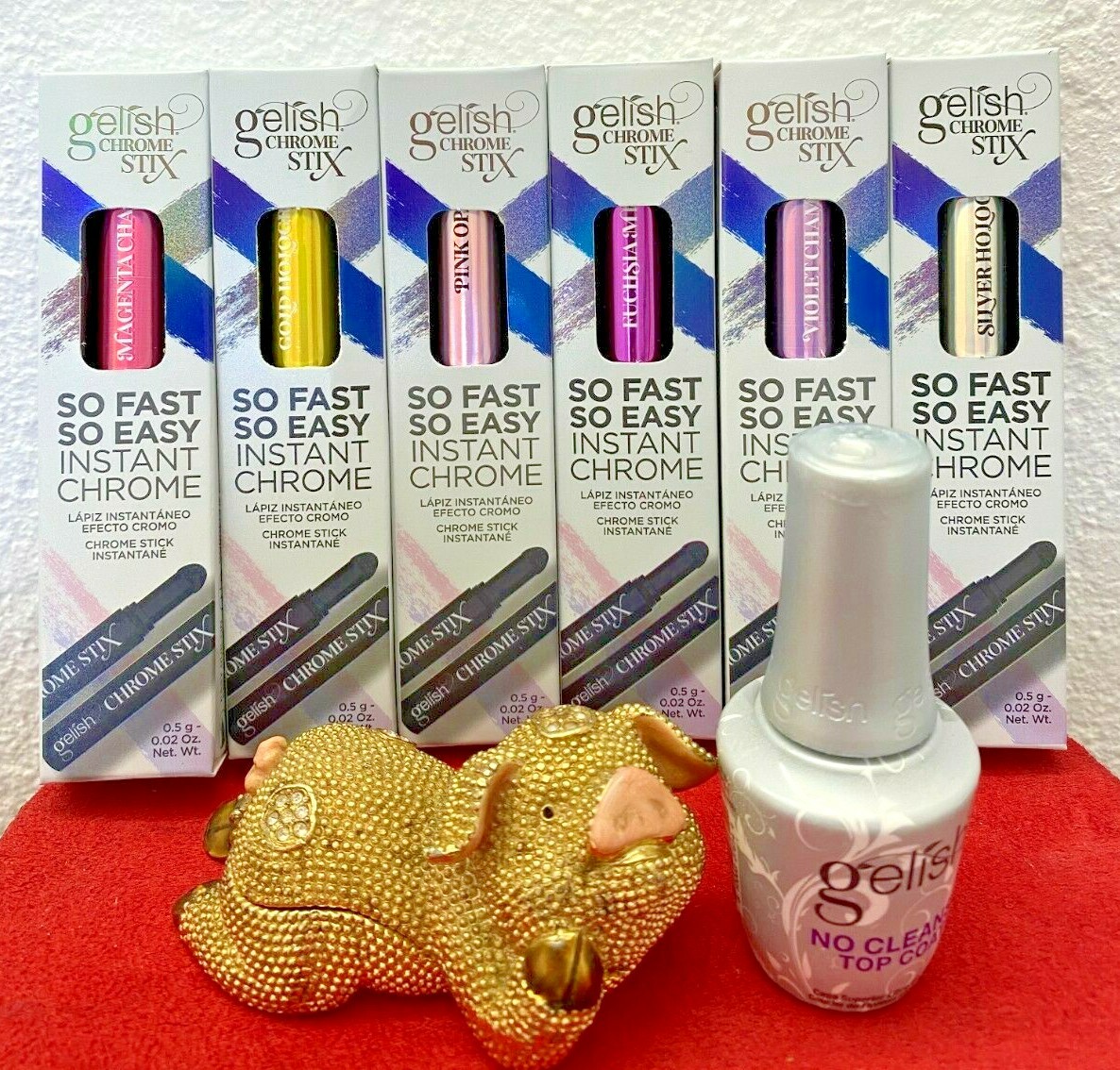 Gelish Chrome Stix All-In-One Pen Applicatior 0.02oz-Full set 6pcs ...